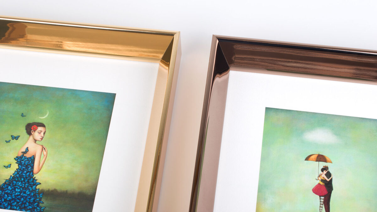 Modern polished metal frames